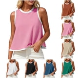 Ashirexll Womens Casual Tops Fashion Casual Colorblock Spring and ...