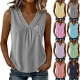 Ashirexll Womens Casual Tops Plaid V-Neck Sleeveless Casual Tank Top ...