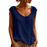 Ashirexll Womens Casual Tops Spring and Summer Casual Solid Color ...