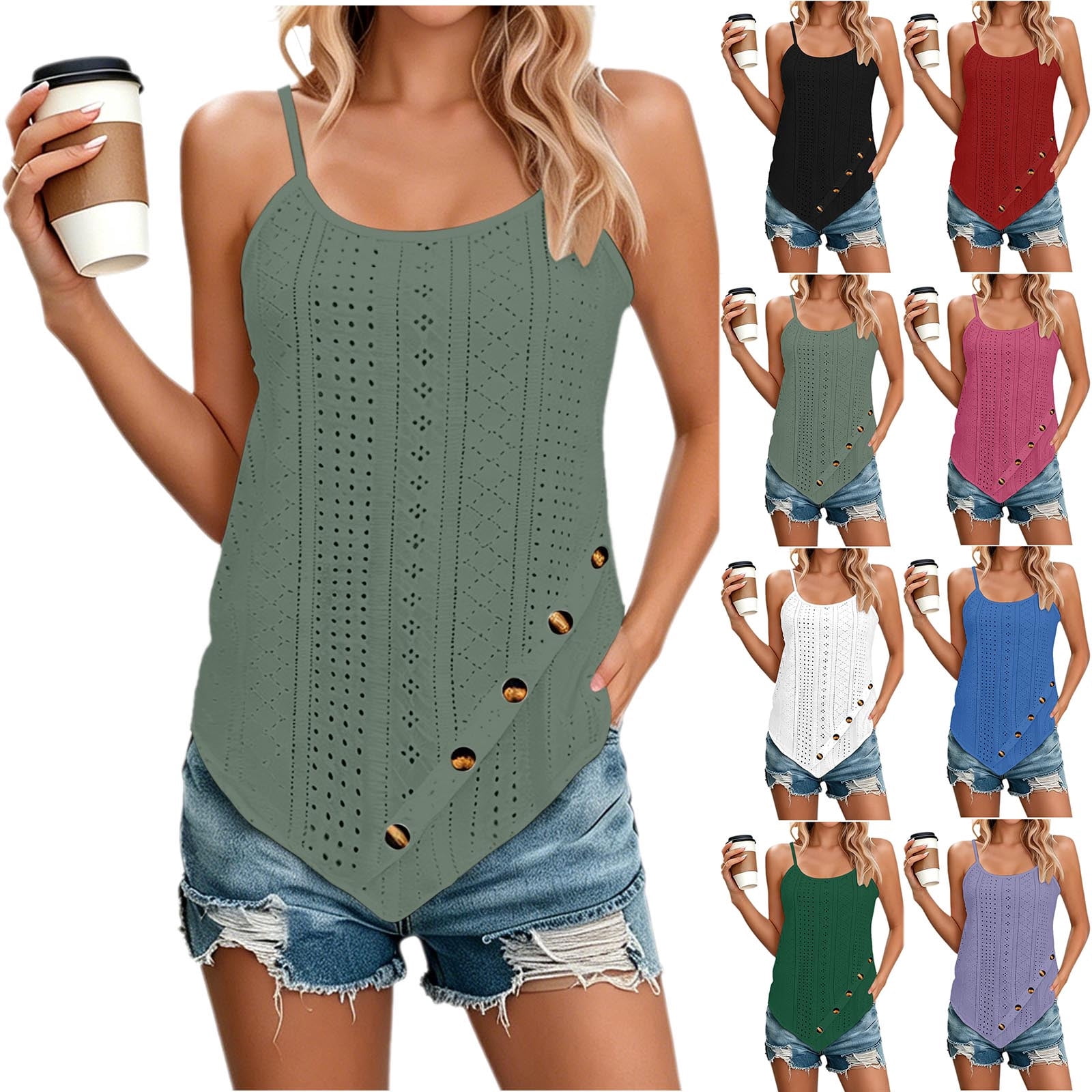 Ashirexll Womens Casual Tops Spring and Summer Fashion Irregular Bottom ...