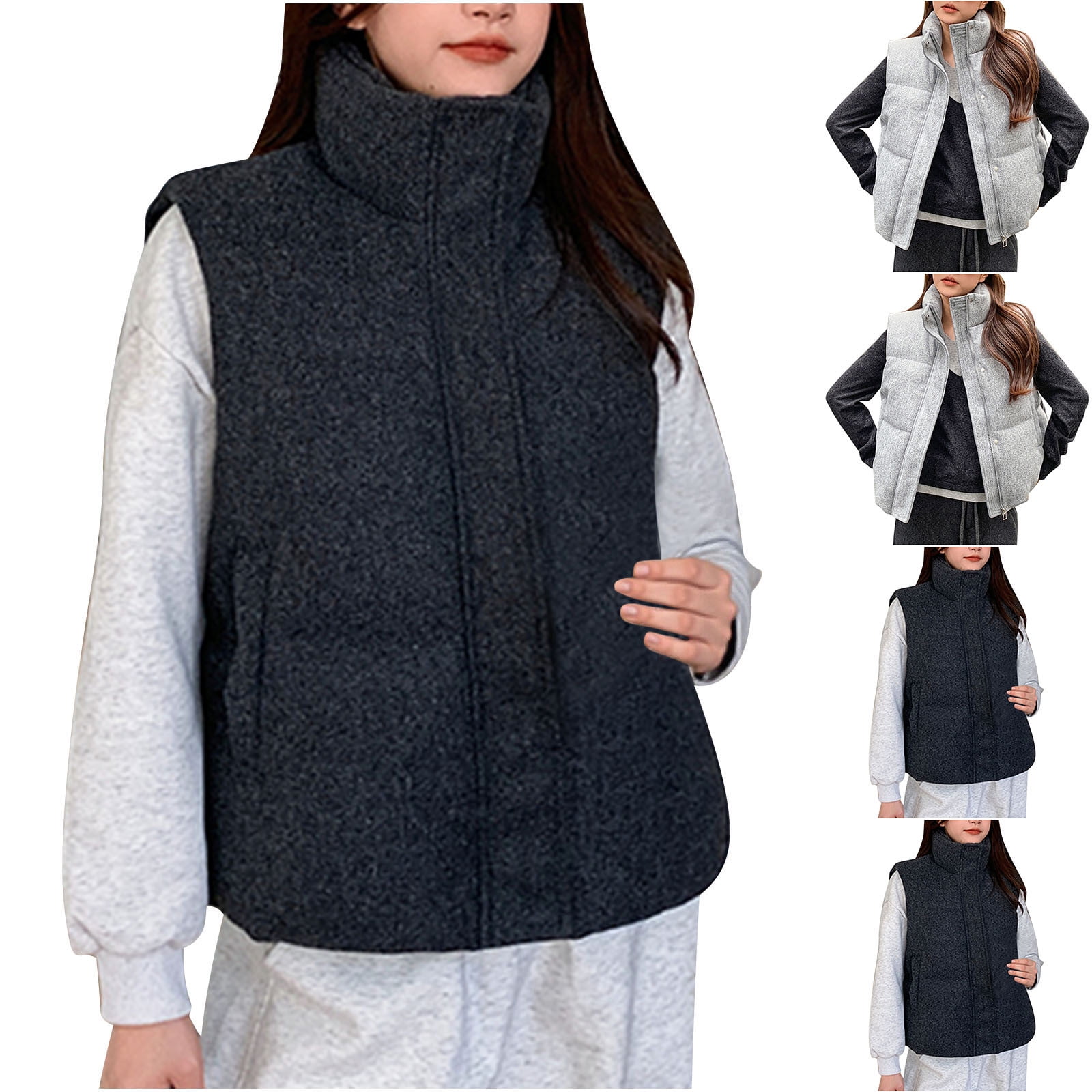 Ashirexll Womens Puffer Coats, Womens Long Sleeve Tops, Casual Loose ...