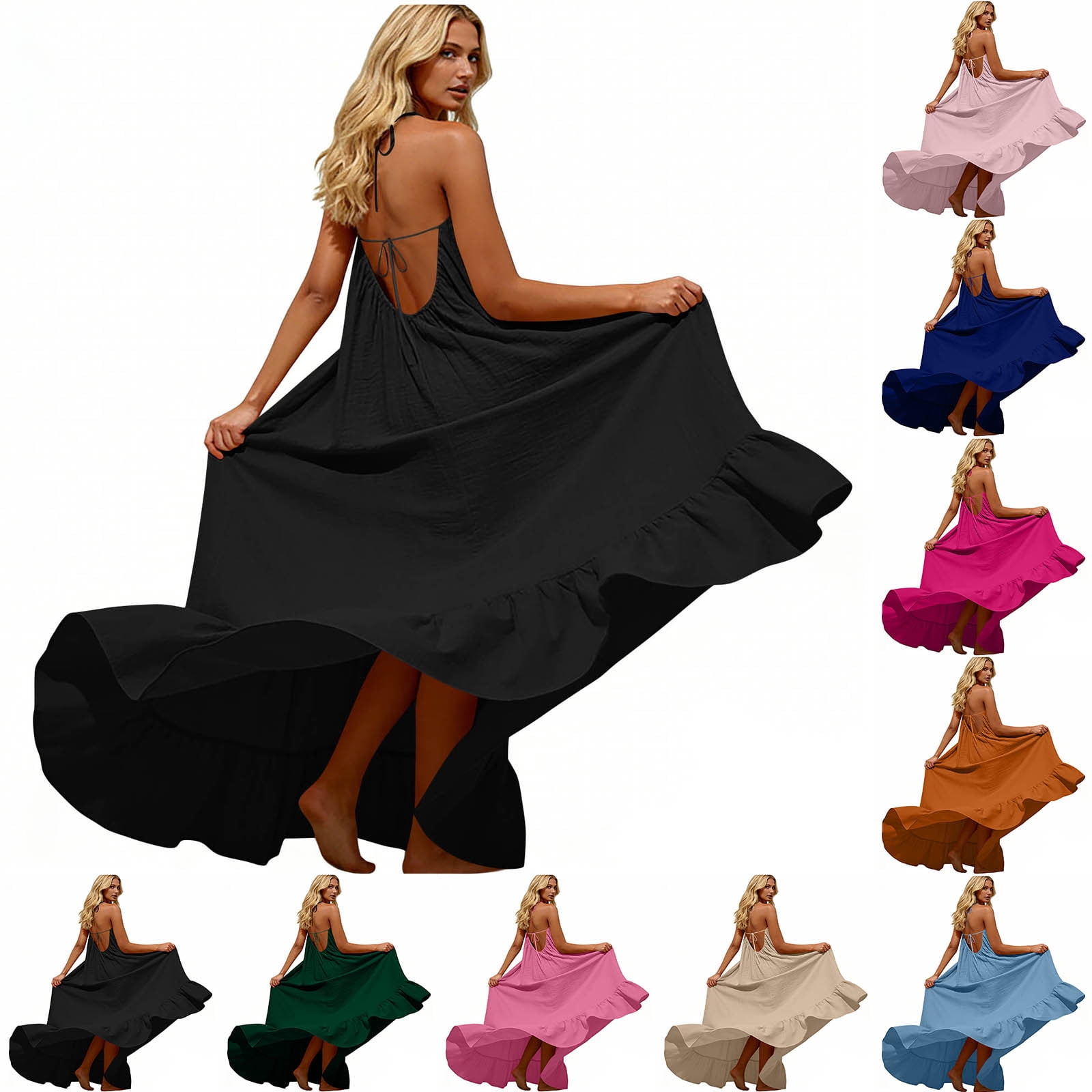 Ashirexll Womens Summer Dresses, Flowy Dresses for Women, Linen Fashion ...