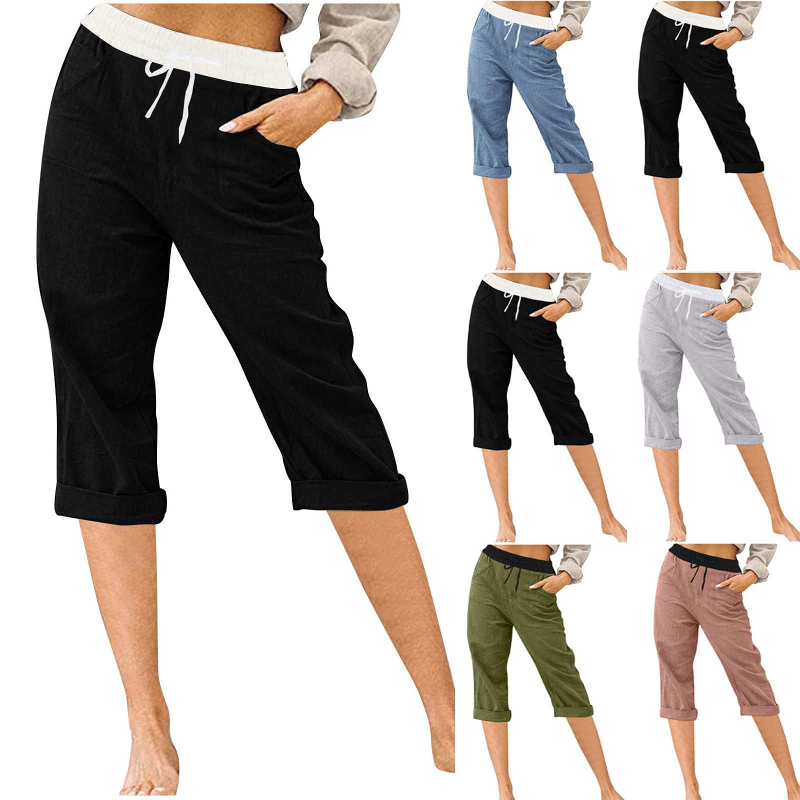 Ashirexll Womens Summer Pants, Casual Pants for Women, Pocketed Summer ...