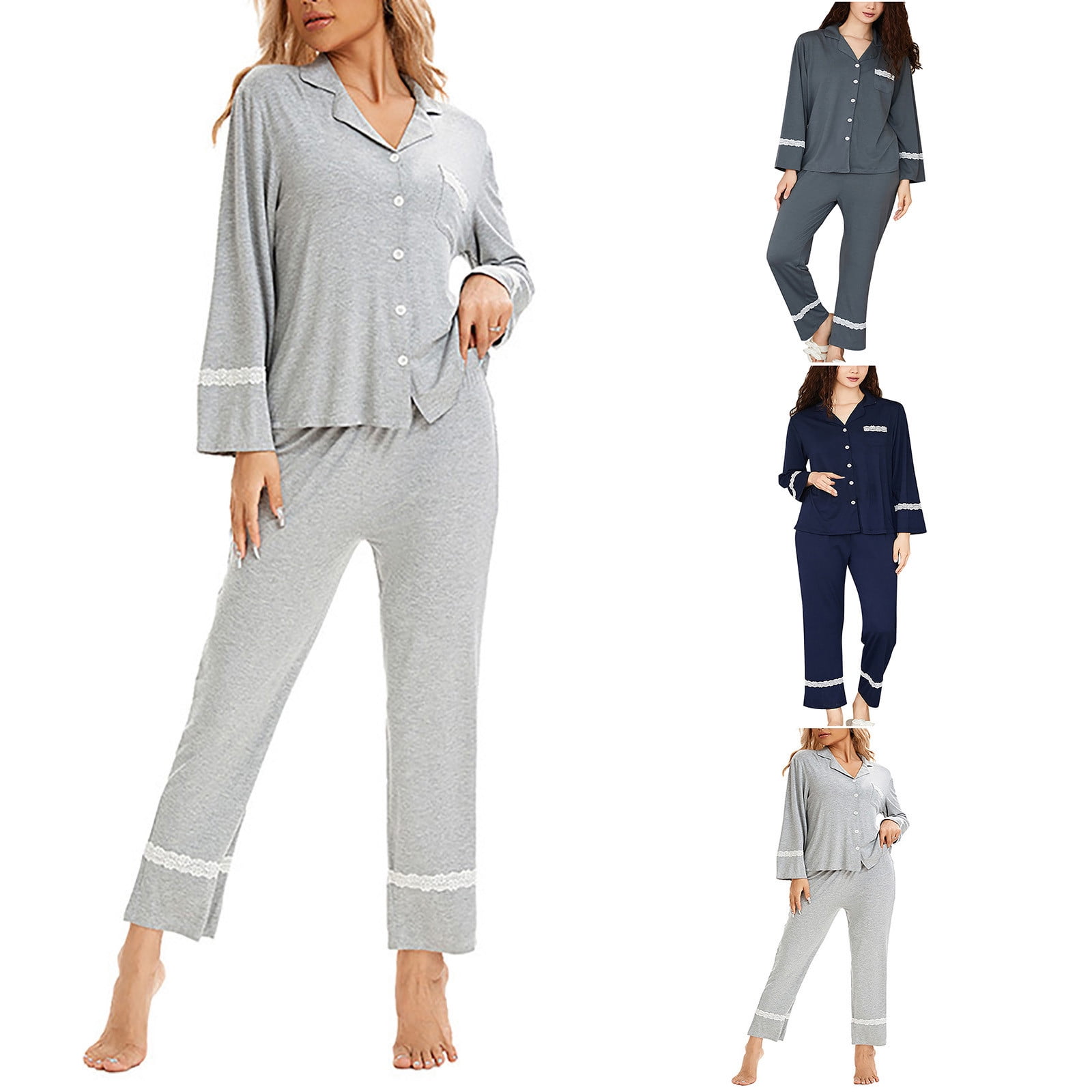 Ashirexll Womens Two Piece Sets, Fuzzy Pajamas for Women, Sleepwear ...