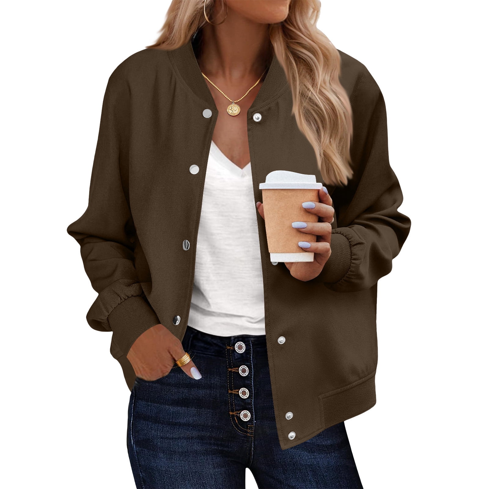 Ashirexll Womens Winter Coats, Womens Fleece Coats, Long Sleeve Stand ...