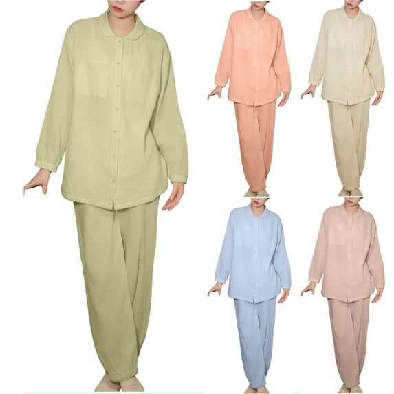 Ashirexll Womens Winter Sets, Fuzzy Pajamas for Women, Turn Down Collar ...