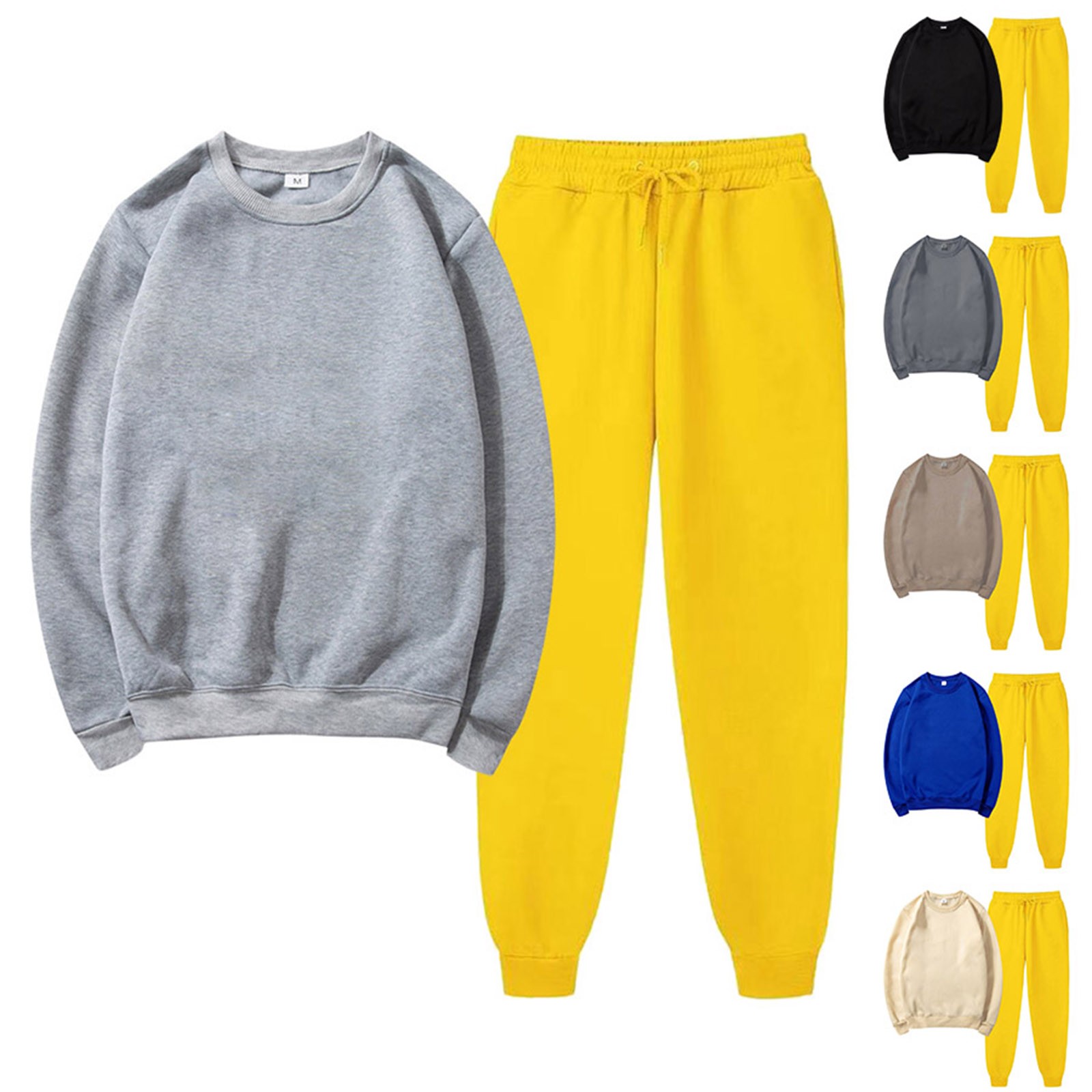 Ashirexll Womens Winter Sets, Outfits for Women, Solid Round Neck ...