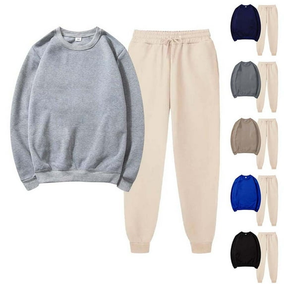 Ashirexll Womens Winter Sets, Outfits for Women, Solid Round Neck ...