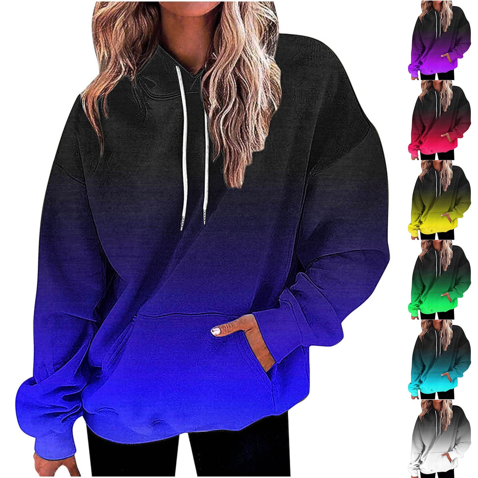 Ashirexll Zip Up Hoodie Womens Hoodies Pullover Winter Tops Womens Long Sleeve Tops Casual ...
