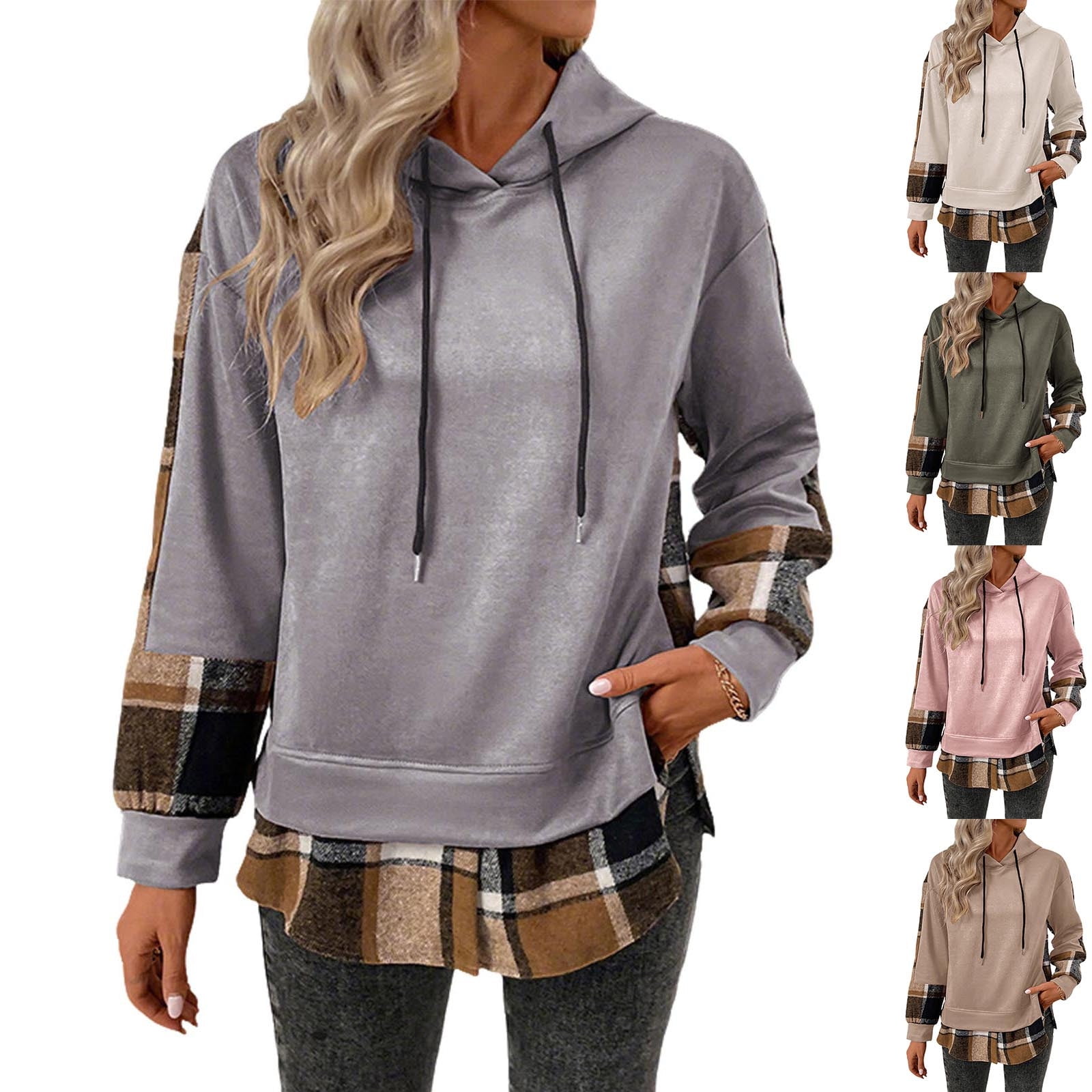 Ashirexll Zip Up Hoodie Womens Hoodies Pullover Winter Tops Womens Long ...