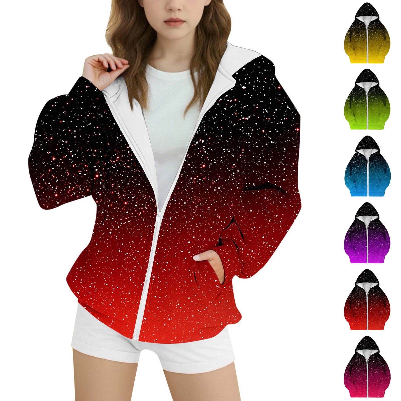 Ashirexll Zip Up Hoodie Girls Hoodies Pullover 4-15 Years Childrens ...