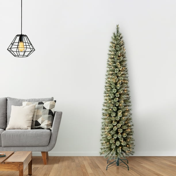 Ashland 7ft. Pre-Lit Artificial Cashmere Pencil Christmas Tree, Clear Lights - Walmart Business ...