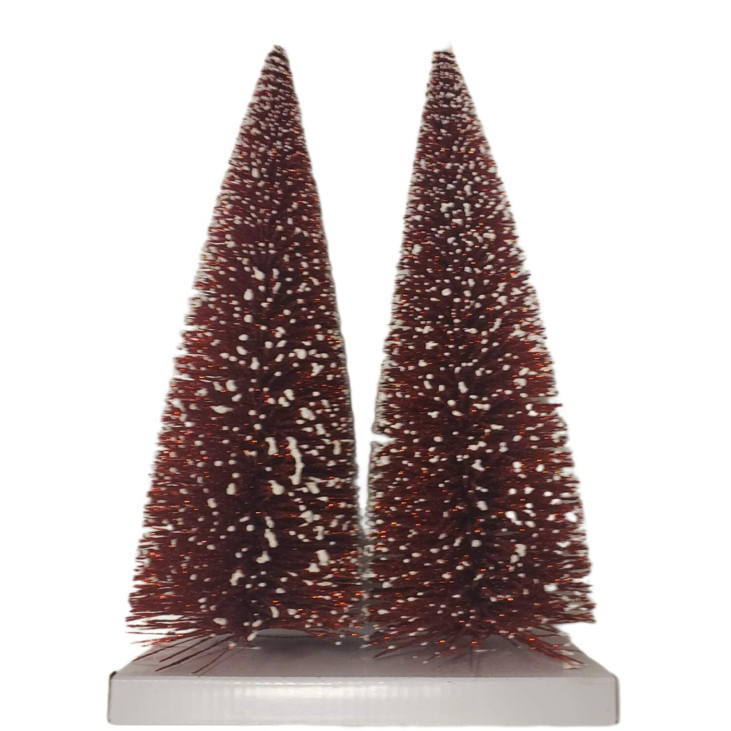 Ashland Bottle Brush Trees - 2 Pack 12 inches Red Flocked - Walmart.com