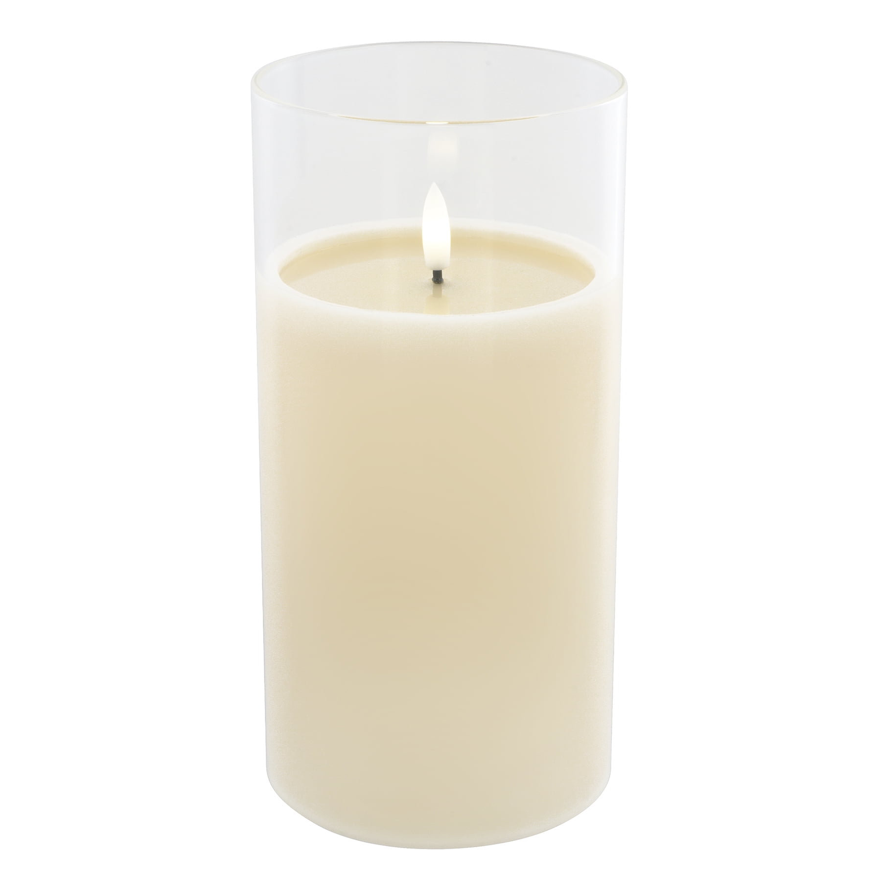 Ashland Glass LED Candle – Flickering Wax Candle with Realistic Flame ...