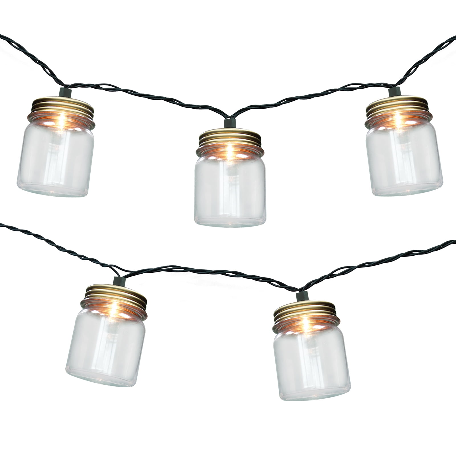 Ashland Indoor 24" LED String Lights 10 Clear Mason Jar Accents ...