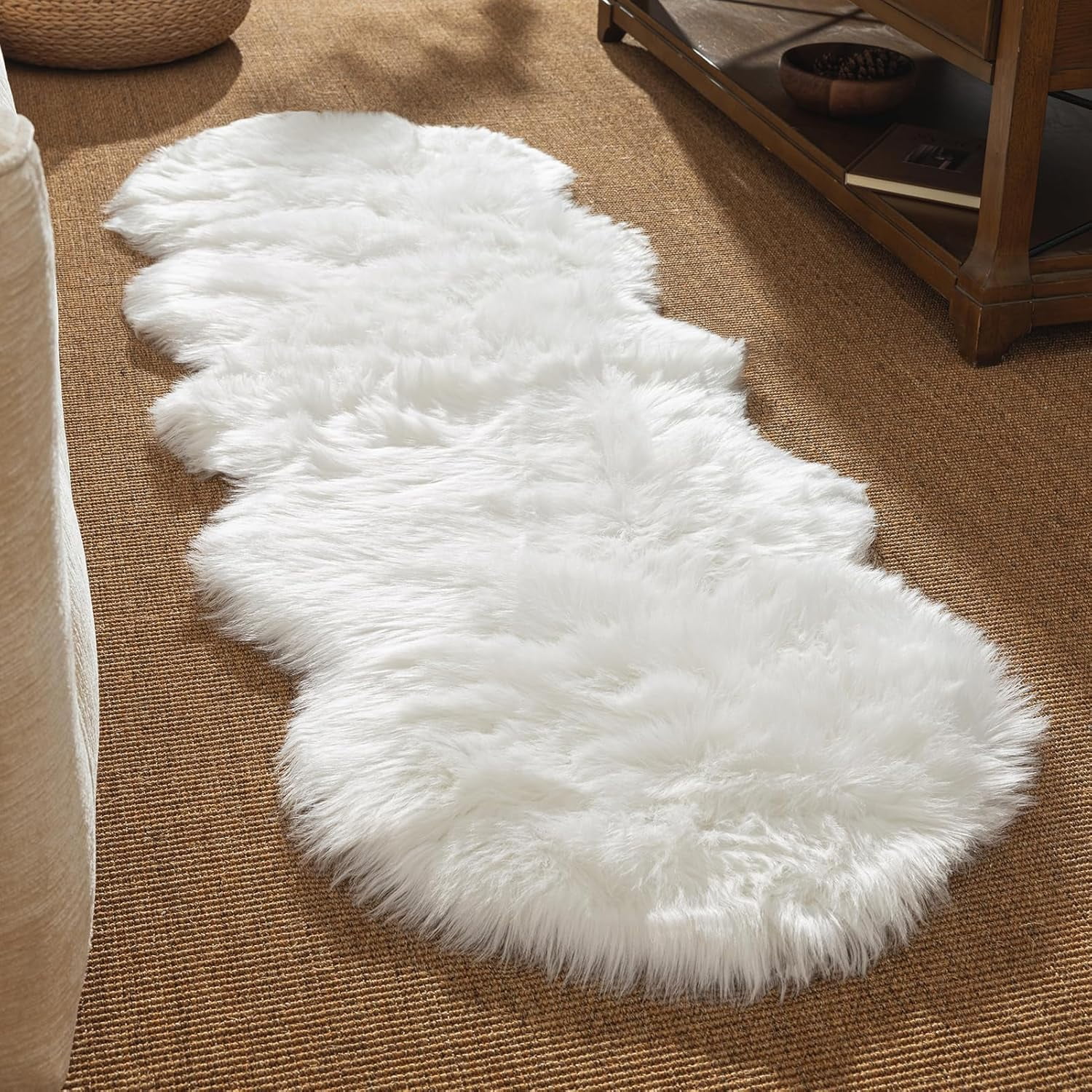 Ashler faux fur rug, Fluffy Shaggy Area Rug Ultra Soft 2 x 2.9 Feet ...