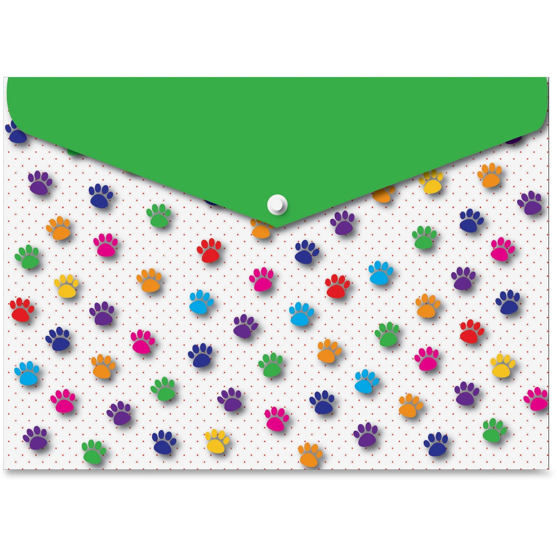 Ashley, ASH90604, Pawprints Design Snap Poly Folders, 6 / Pack, Multi ...