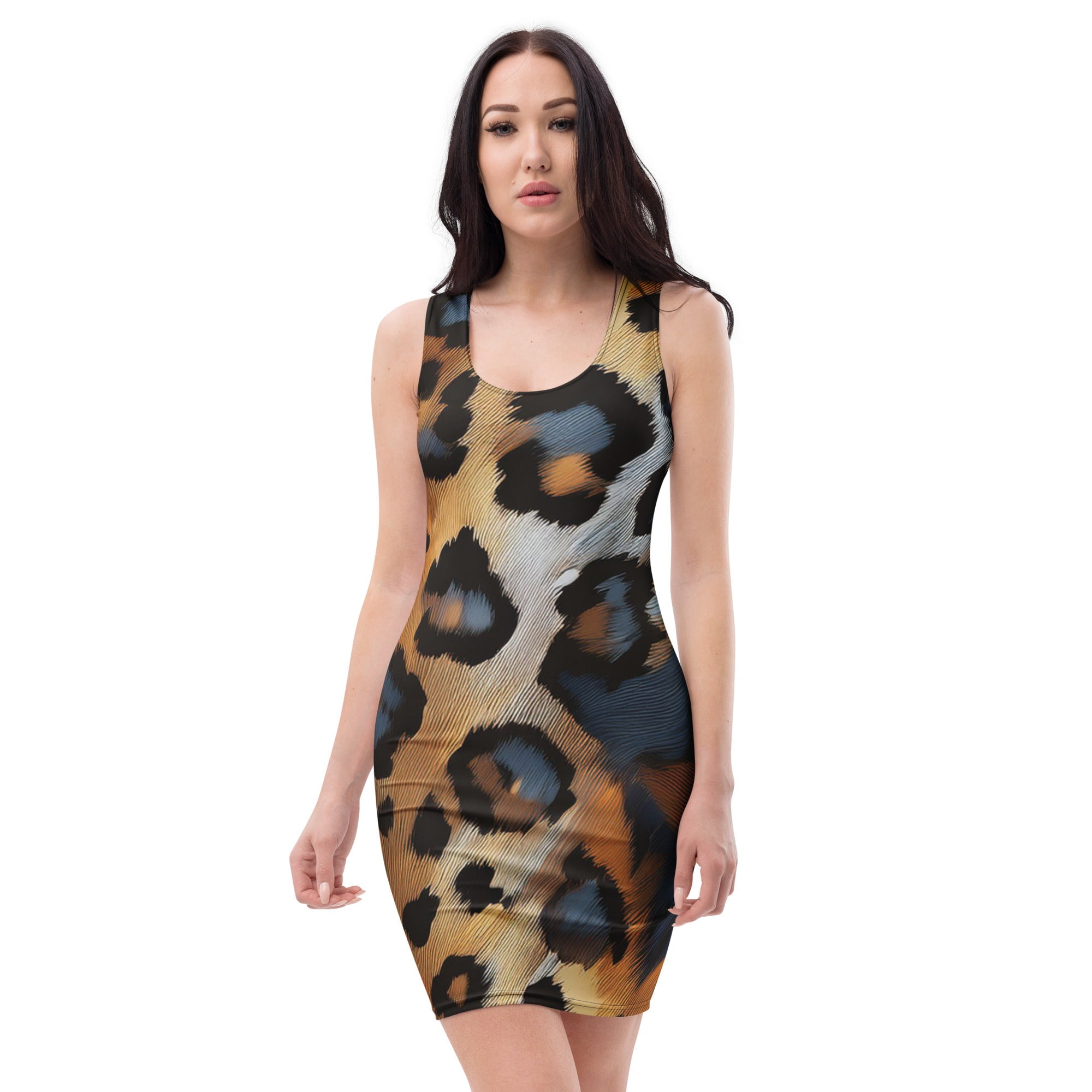 Ashley, Animal Print Poly-Span Dress, Ladies Animal Print Dress, Animal ...