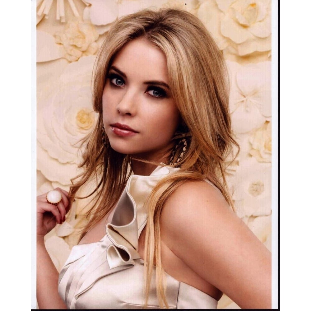 Ashley Benson Headshot In Tan Ruffle Top And Large Ring Photo Print (8 ...