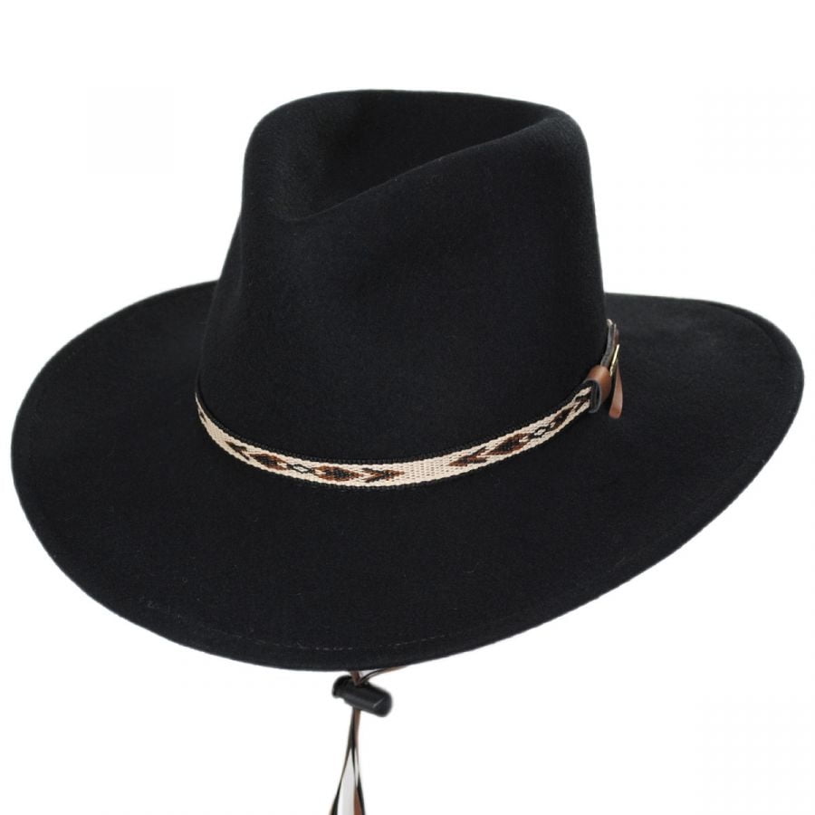 Ashley Crushable Wool Felt Earflap Aussie Hat - XL - Black - Walmart.com
