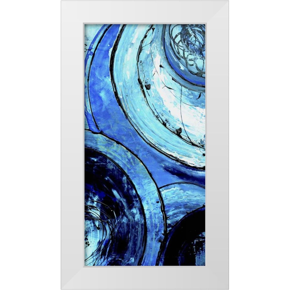 Ashley, Erin 14x24 White Modern Wood Framed Museum Art Print Titled - Blue Moons II - Walmart.com