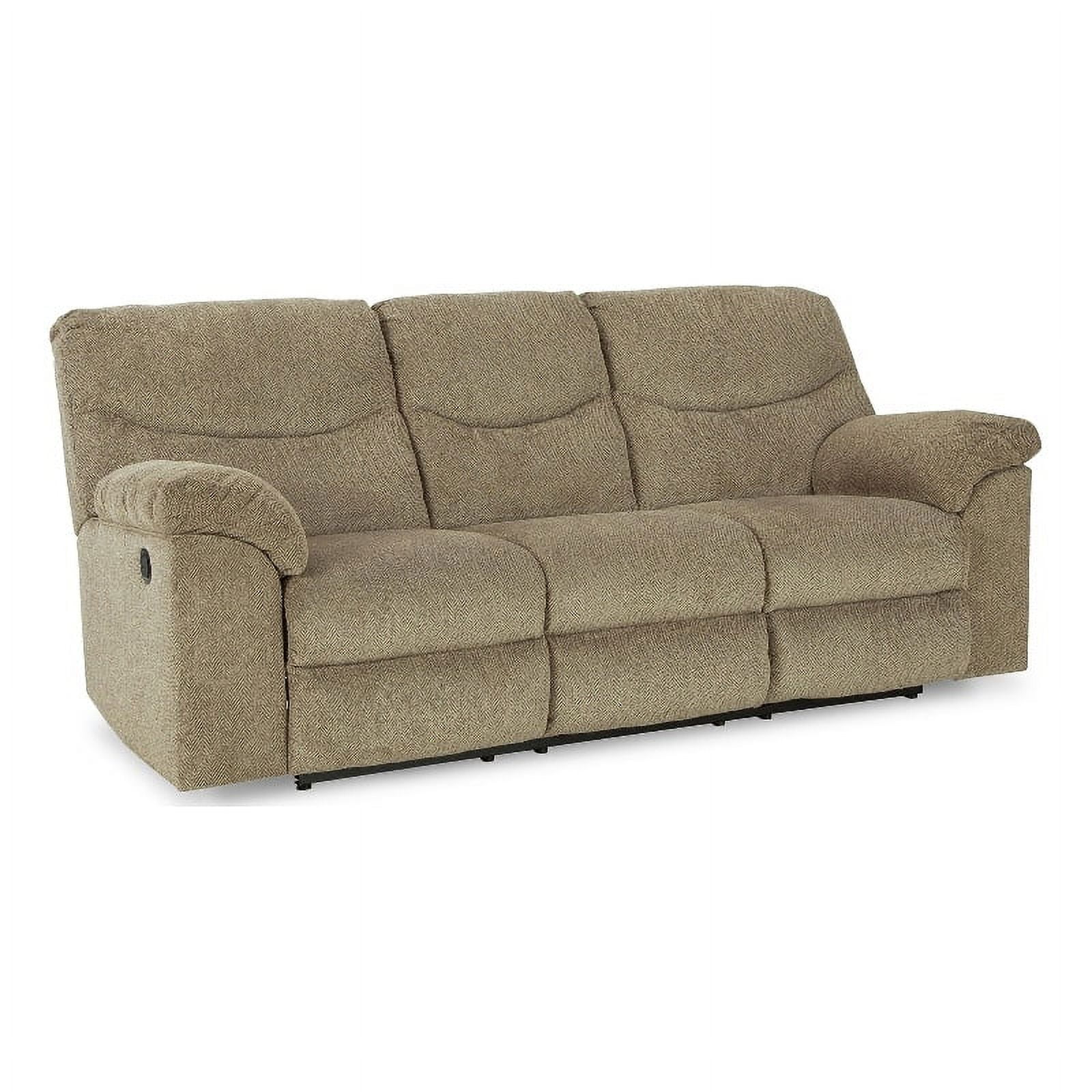 Ashley Furniture Alphons Fabric Reclining Sofa in Light Brown - Walmart.com