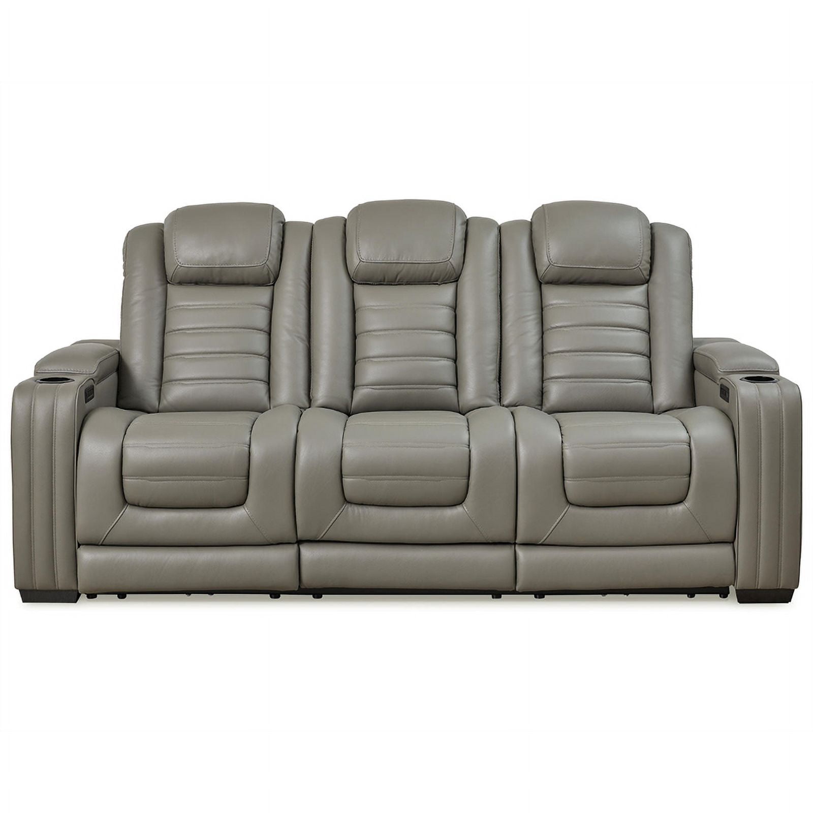 Ashley Furniture Backtrack Leather Reclining Sofa with Headrest in ...
