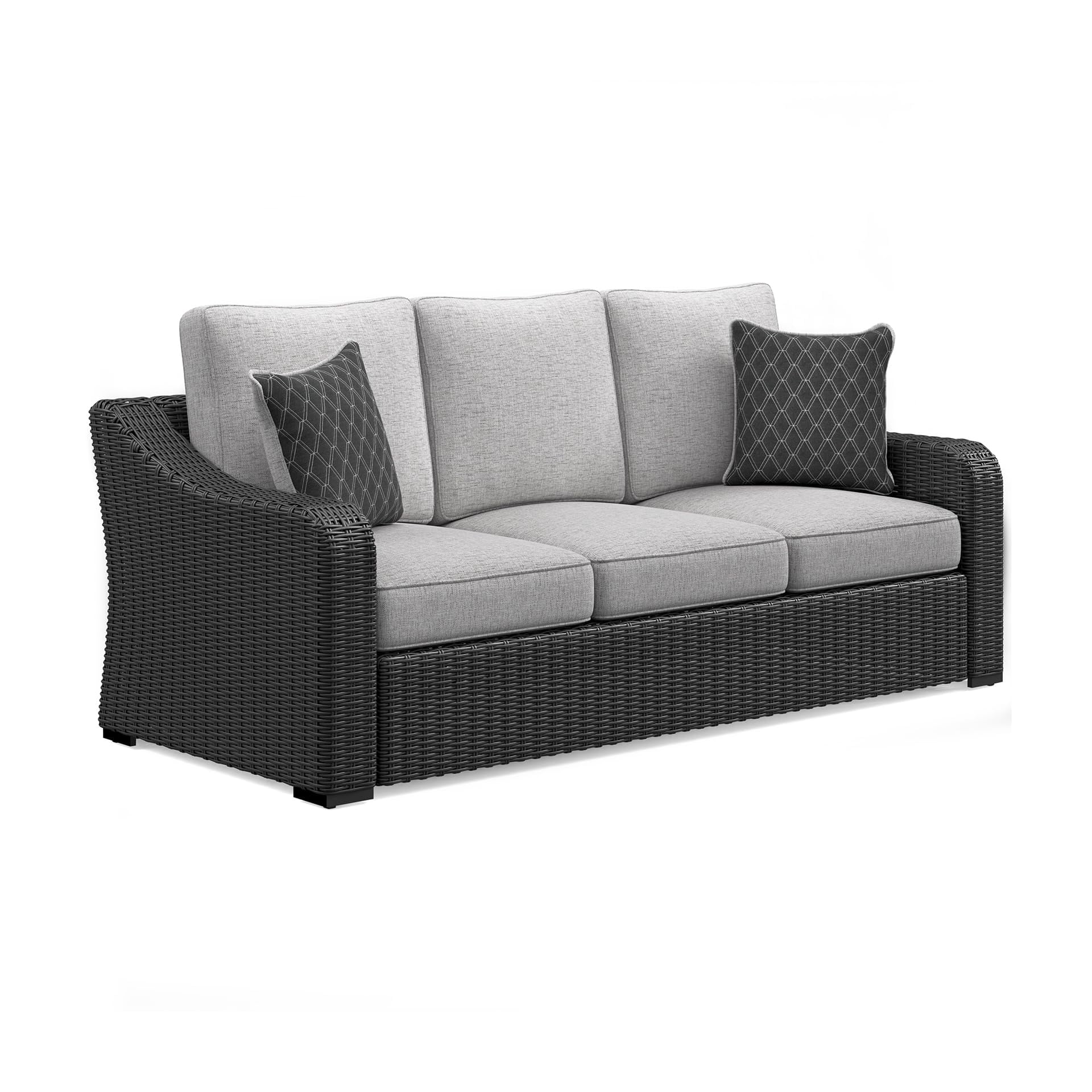 Ashley Furniture Beachcroft Black & Light Gray Outdoor Sofa with ...