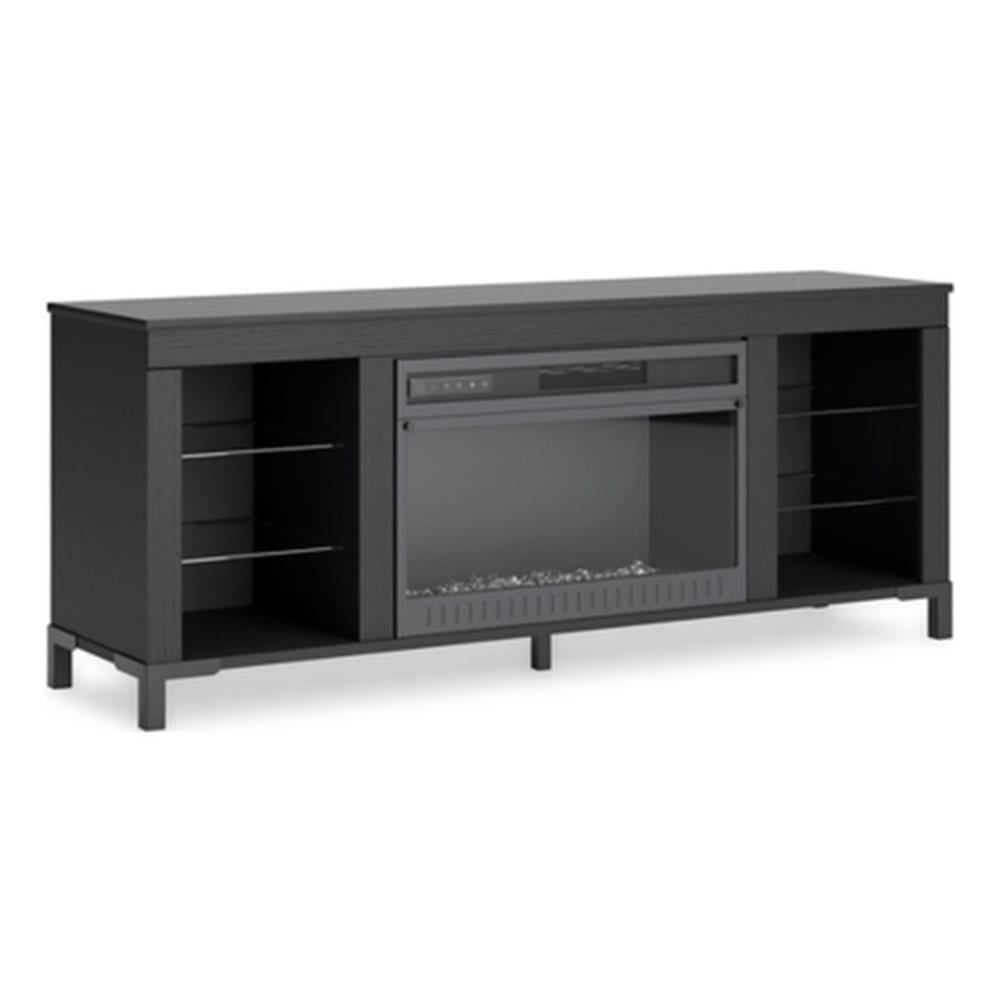 Ashley Furniture Cayberry Black TV Stand for TVs up to 69" w/ Electric ...