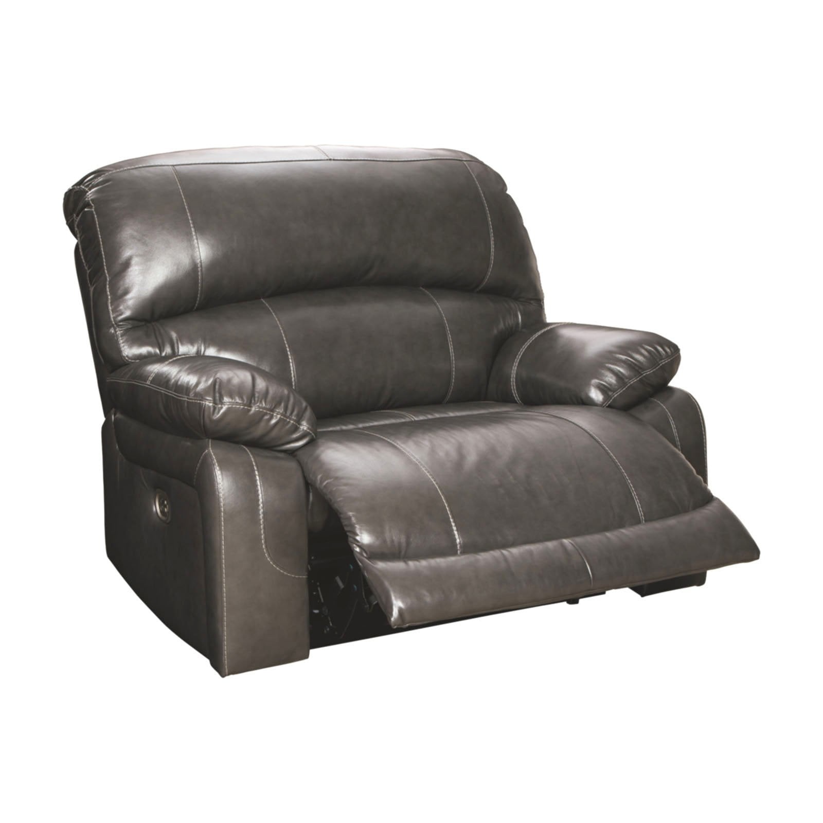 Ashley Furniture Hallstrung Leather Power Recliner, Adjustable Headrest ...