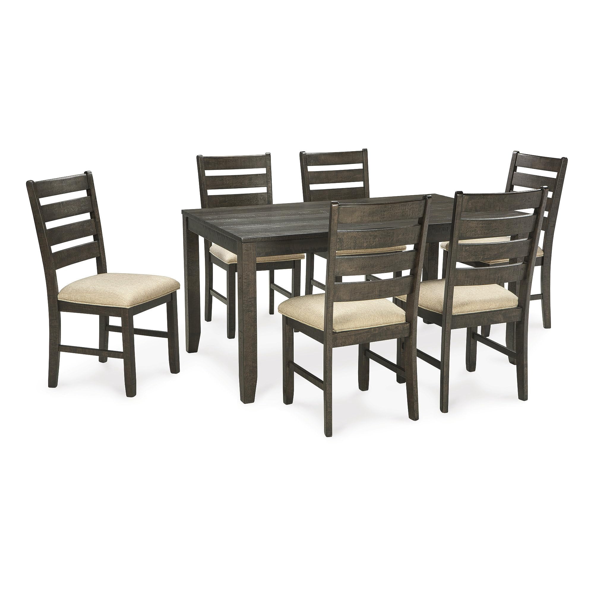 Ashley Furniture Rokane 7-Pcs Dining Table Set, Light Brown, Includes ...
