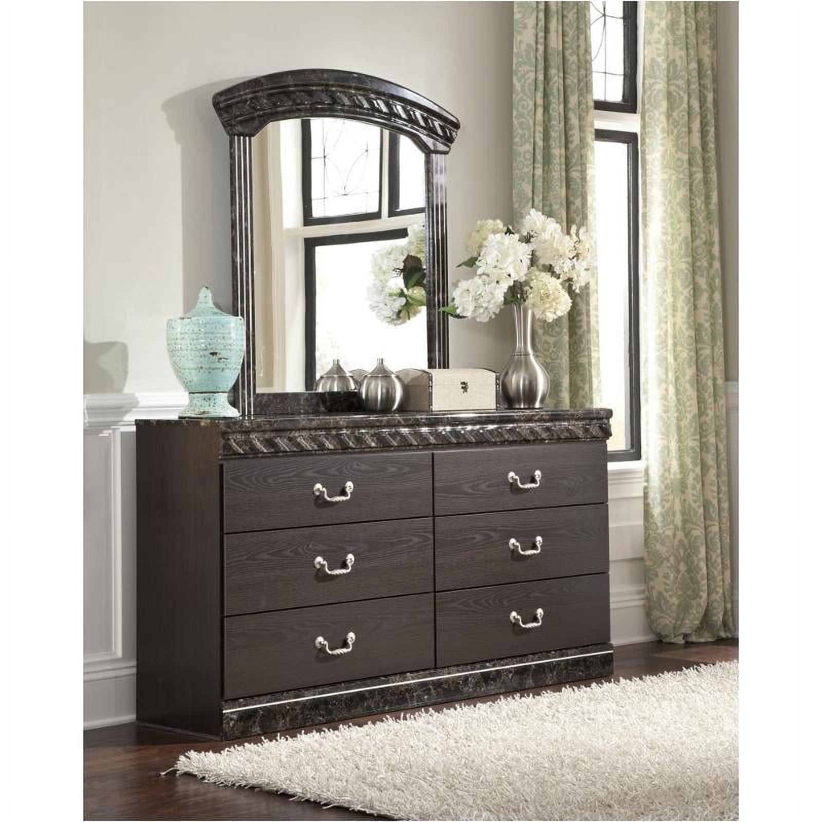 Ashley Furniture Signature Design Vachel Bedroom Mirror in Dark Brown ...