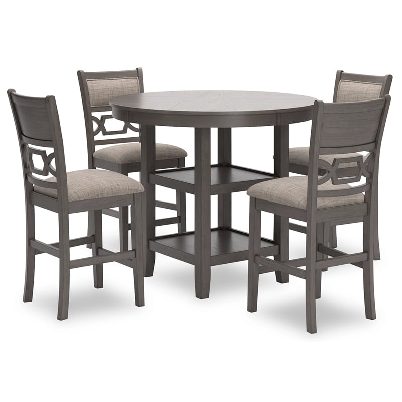 Ashley Furniture Wrenning Gray Counter Height Dining Set - 5pc ...