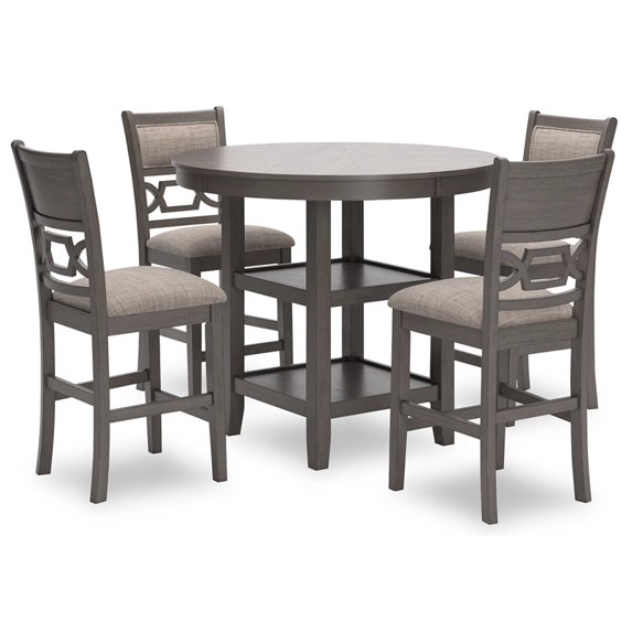Ashley Furniture Wrenning Gray Counter Height Dining Set - 5pc ...