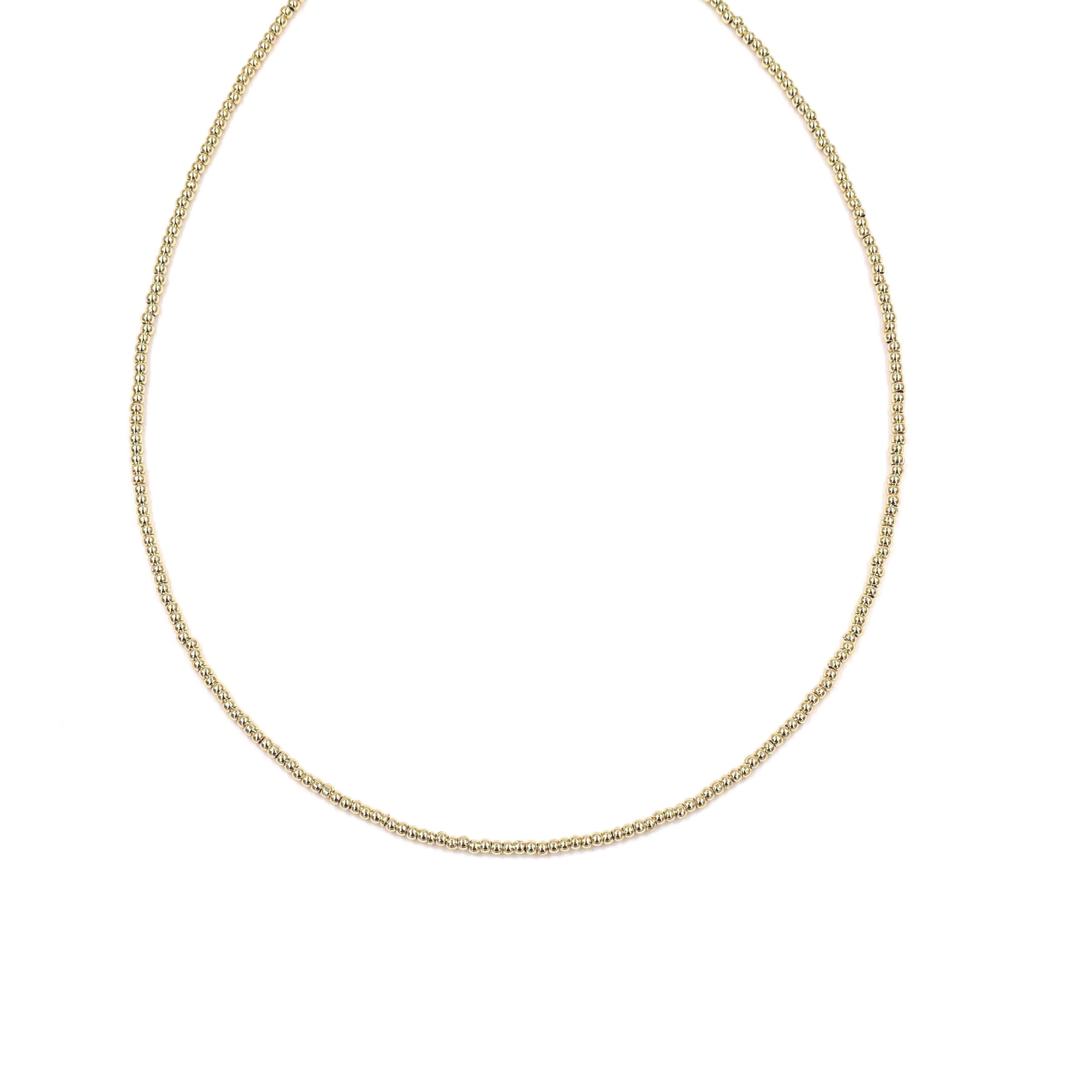 Ashley Gold Stainless Steel Gold Plated 2MM Beaded Necklace - Walmart.com