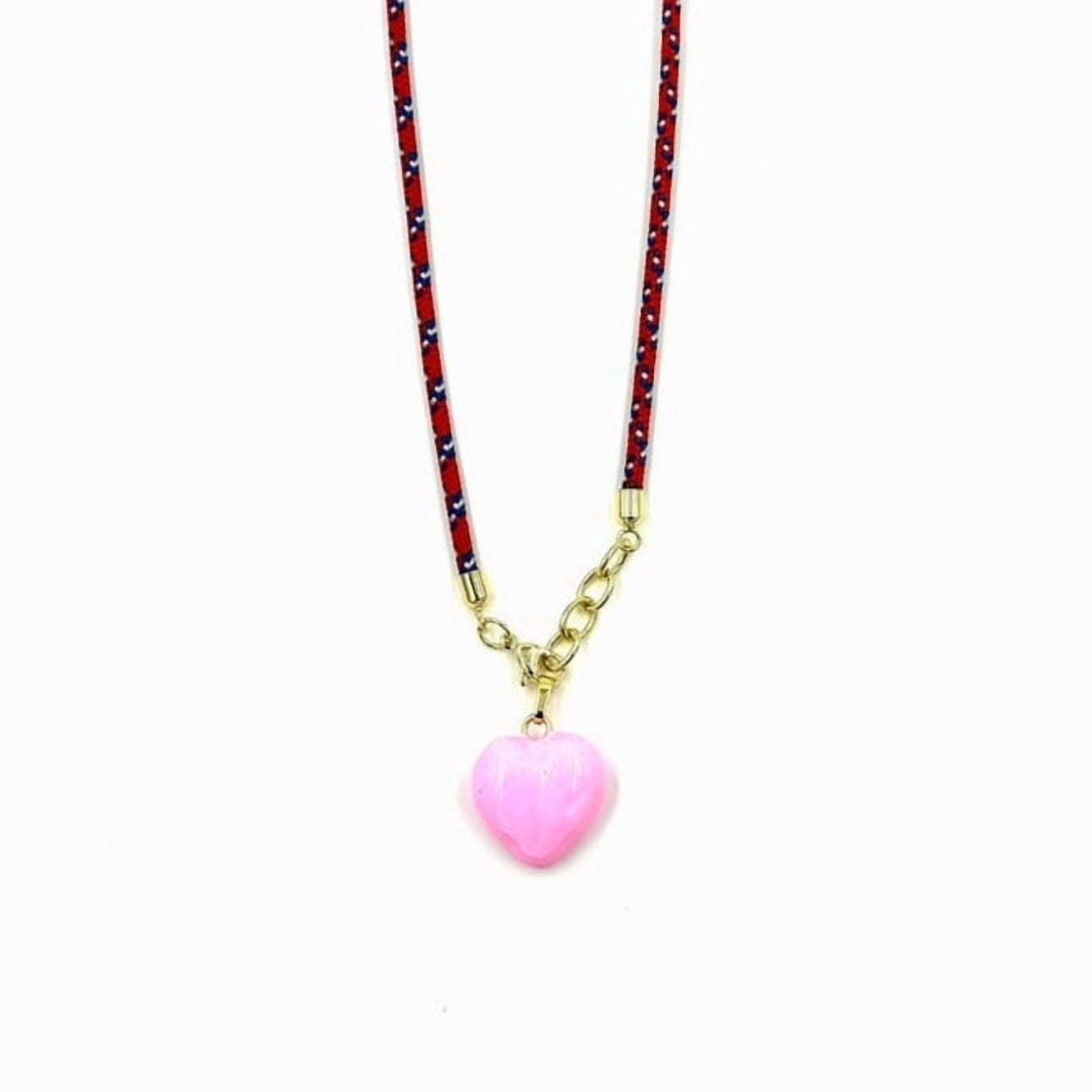 Ashley Gold Stainless Steel Gold Plated Heart Puff Cord Necklace ...