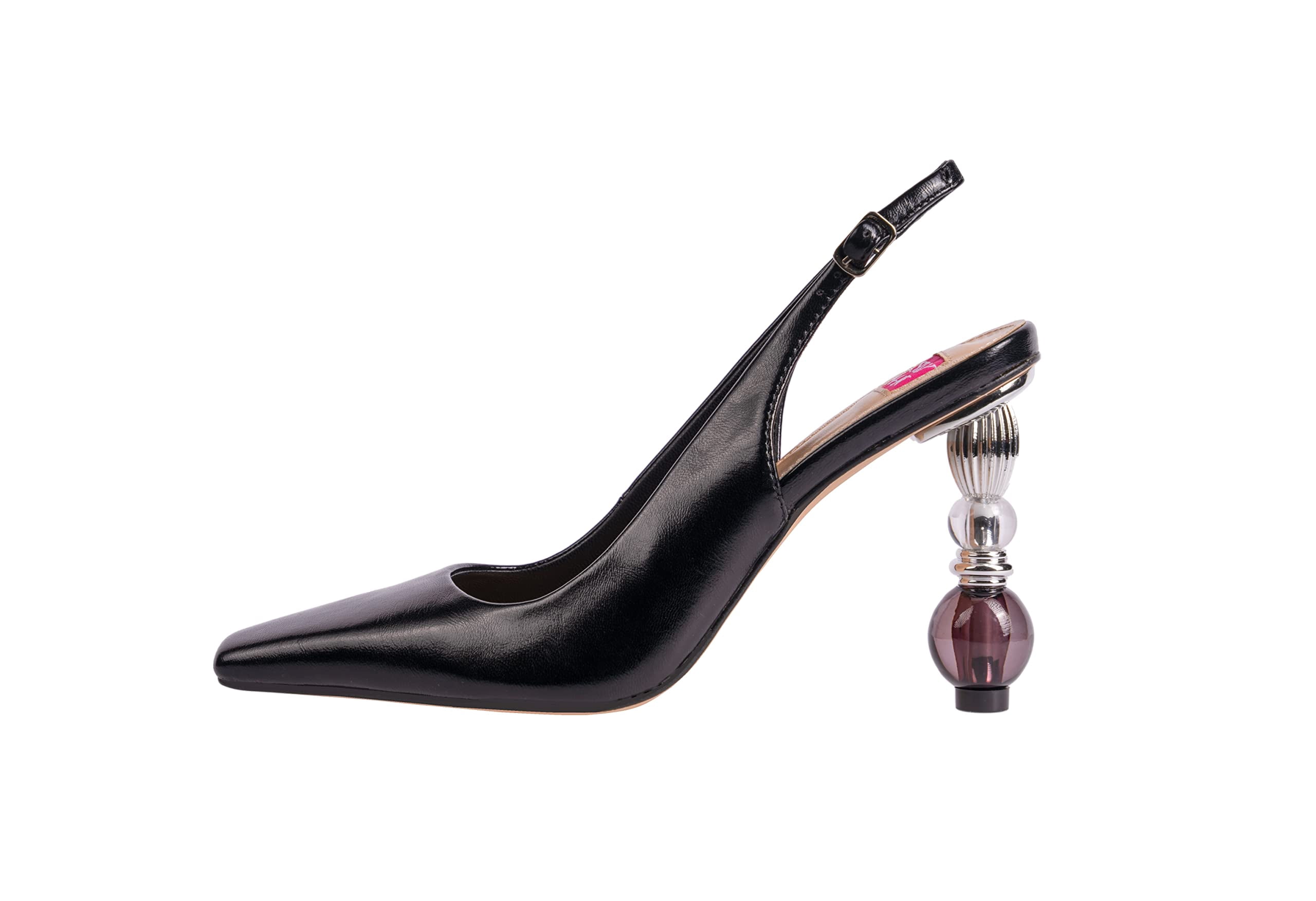 Ashley Kahen Salsa Architectural Heel Slingback, Black, 8 - Walmart.com