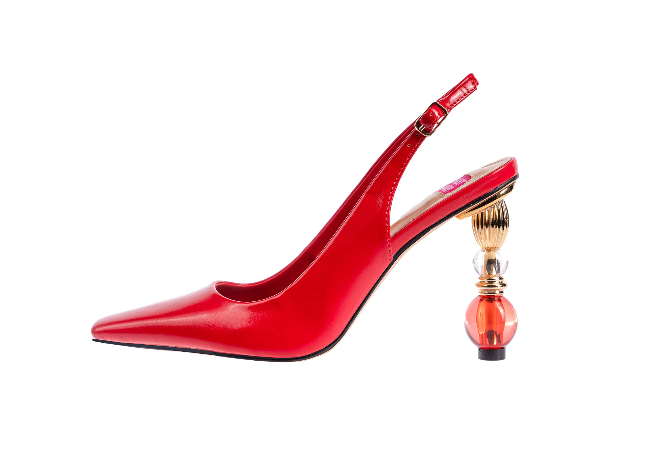 Ashley Kahen Salsa Architectural Heel Slingback, Red, 8 - Walmart.com