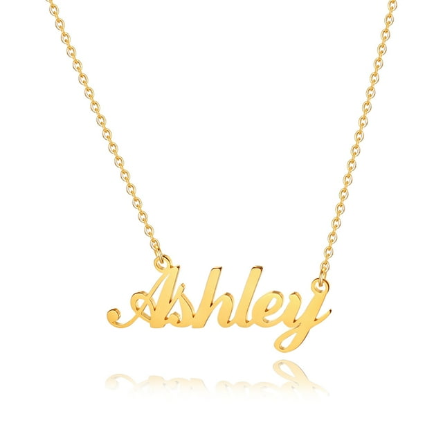 Ashley Name Necklace, 18K Gold Filled Custom Name Necklace Personalized ...