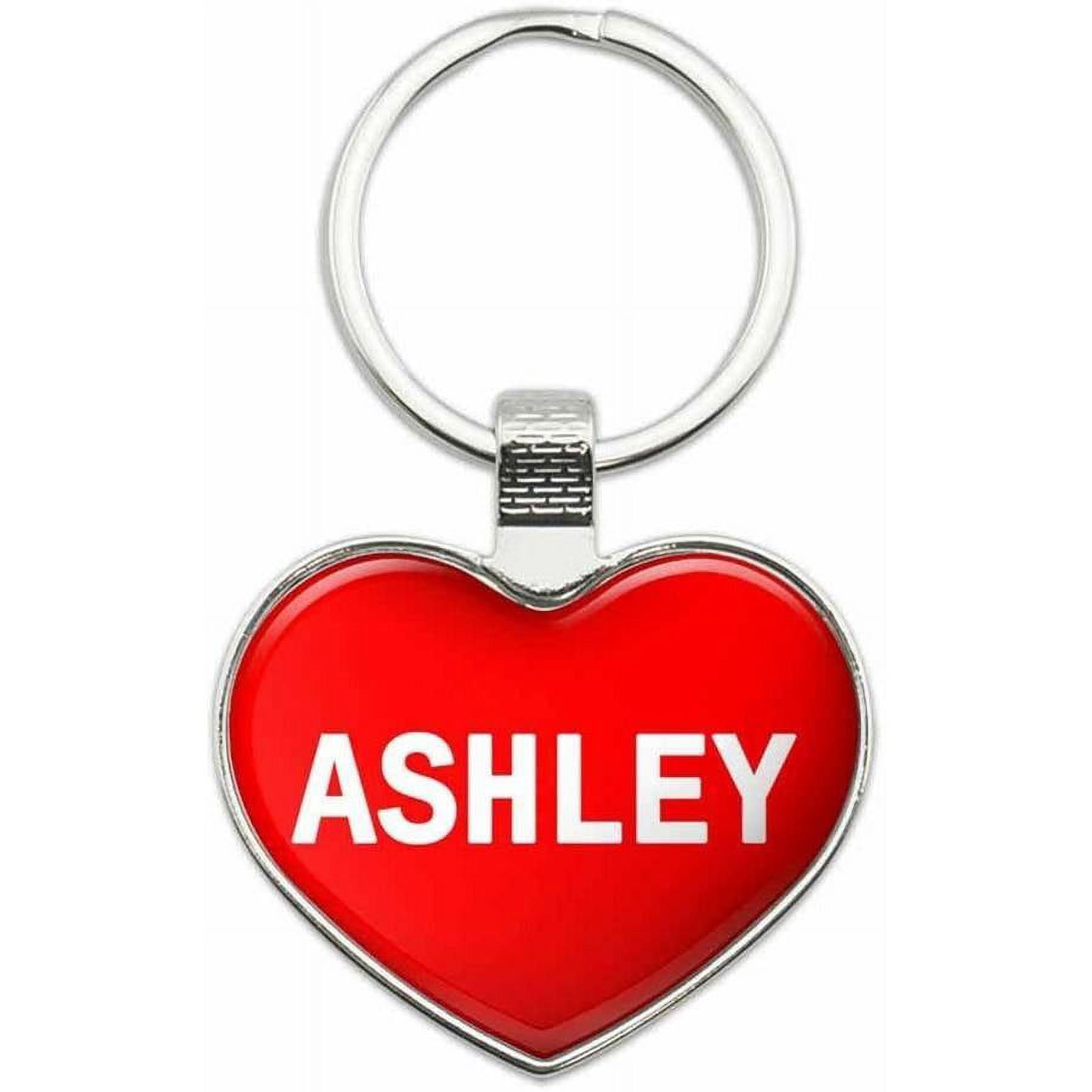Ashley - Names Male Metal Heart Keychain Key Chain Ring, Red - Walmart.com