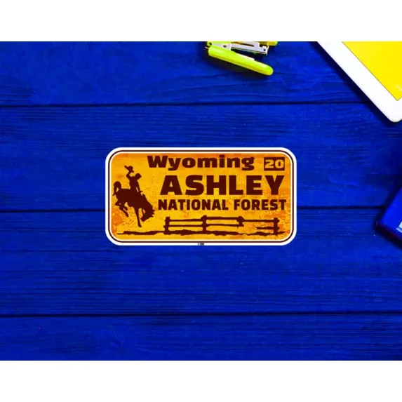 Ashley National Forest License Plate Wyoming Rusted Sticker Phone Decal ...