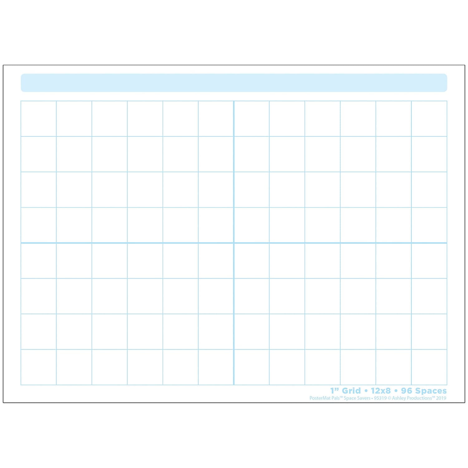 Ashley Smart Poly Dry Erase Postermat Pals 1" Grid Graph, 13" X 9.5 ...