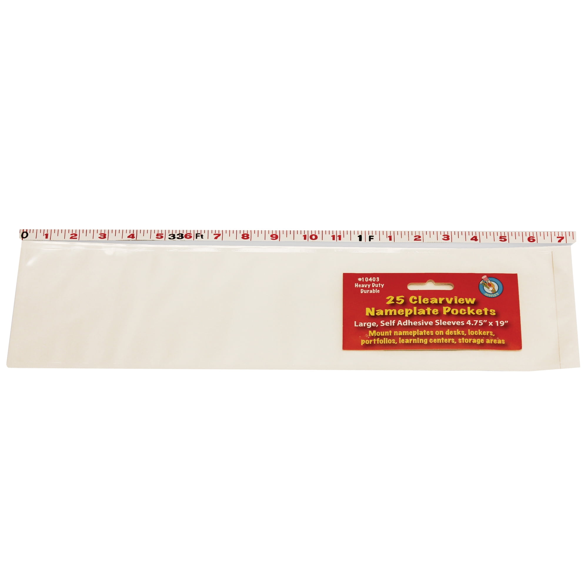 Ashley Productions Clear View Self-Adhesive Large Name Plate Pocket 4. ...