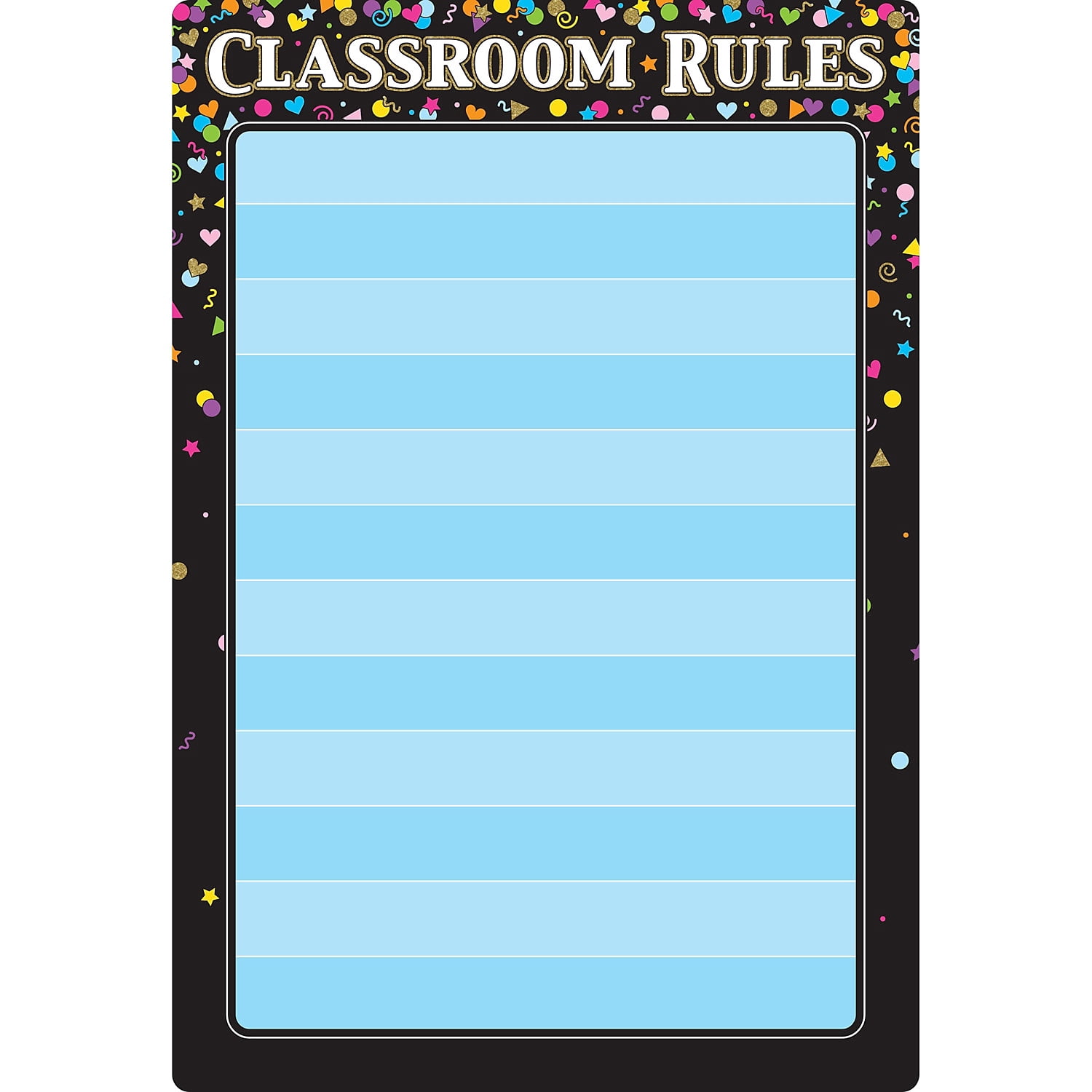 Ashley Productions Smart Poly Black Confetti Classroom Rules Chart ...
