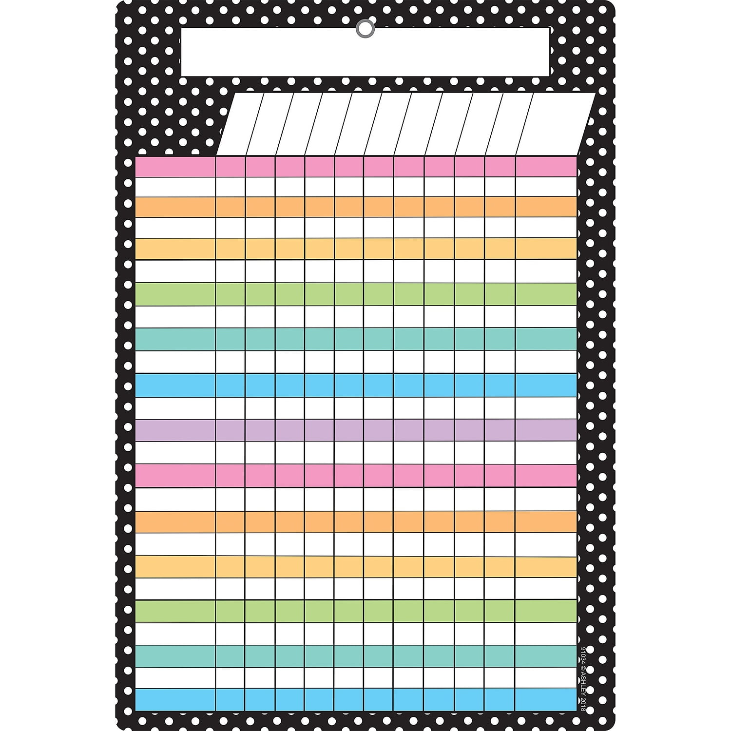 Ashley Productions Smart Poly Chart 13" x 19" B&W Polka Dots Incentive ...