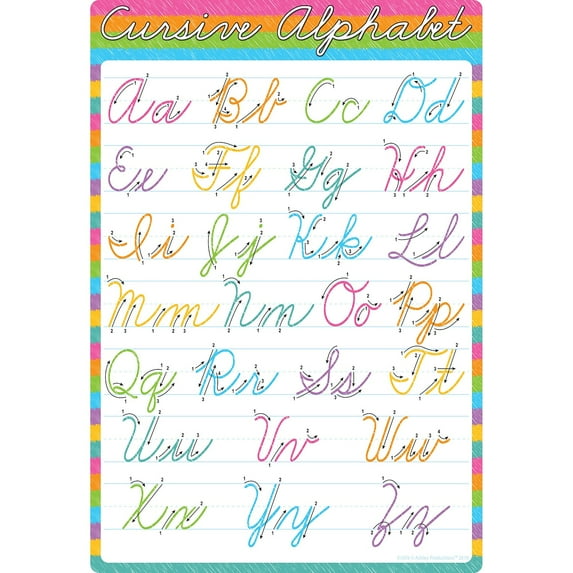 Smart Poly Chart Cursive Alphabet, 13" x 19" - Walmart.com