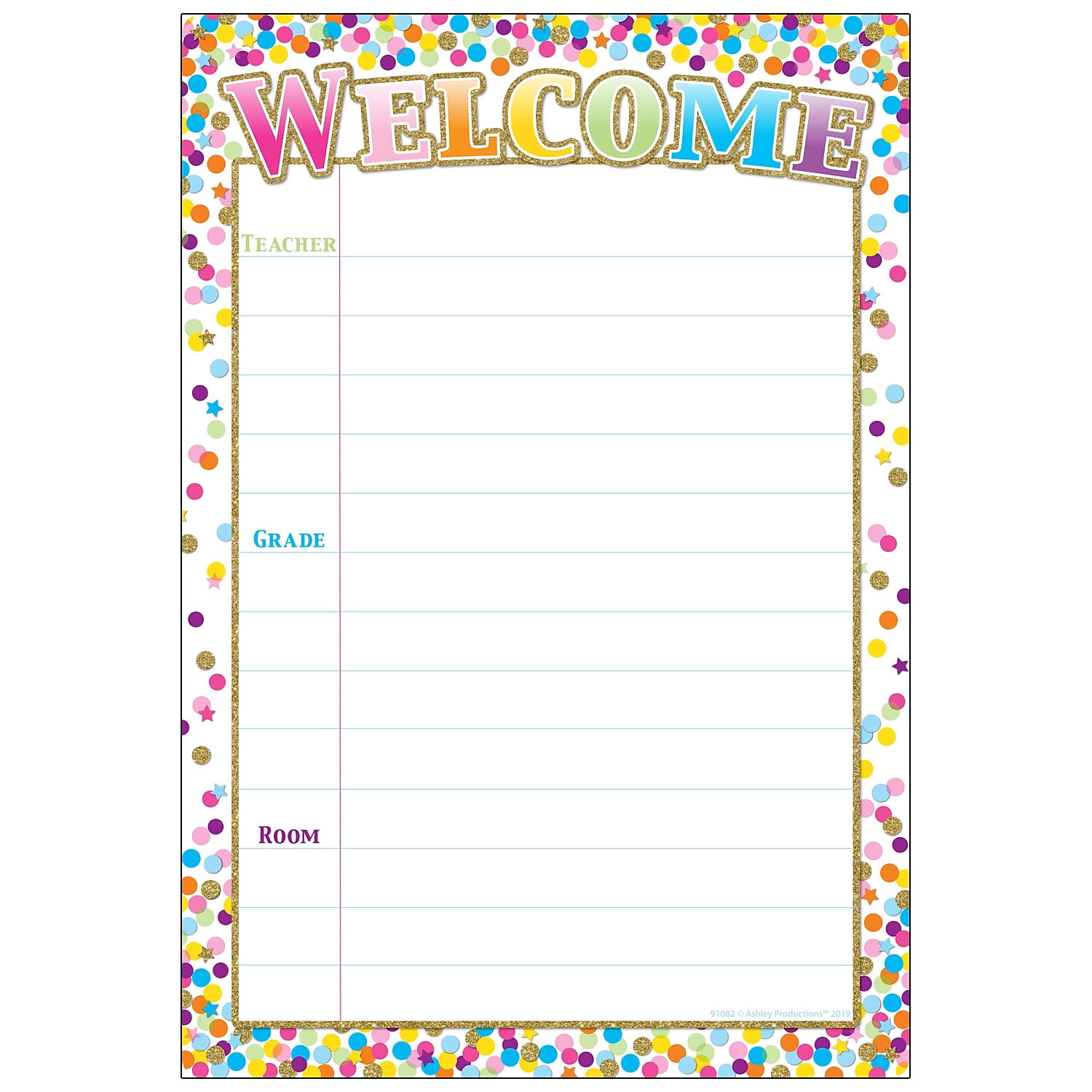 Ashley Productions Smart Poly Confetti Welcome Chart (ASH91082 ...