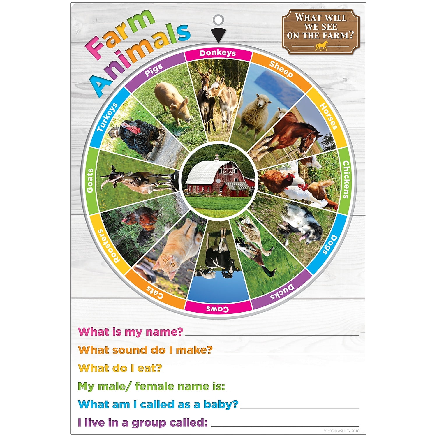 Ashley Smart Poly Smart Wheel Farm Animals (ASH91605) - Walmart.com