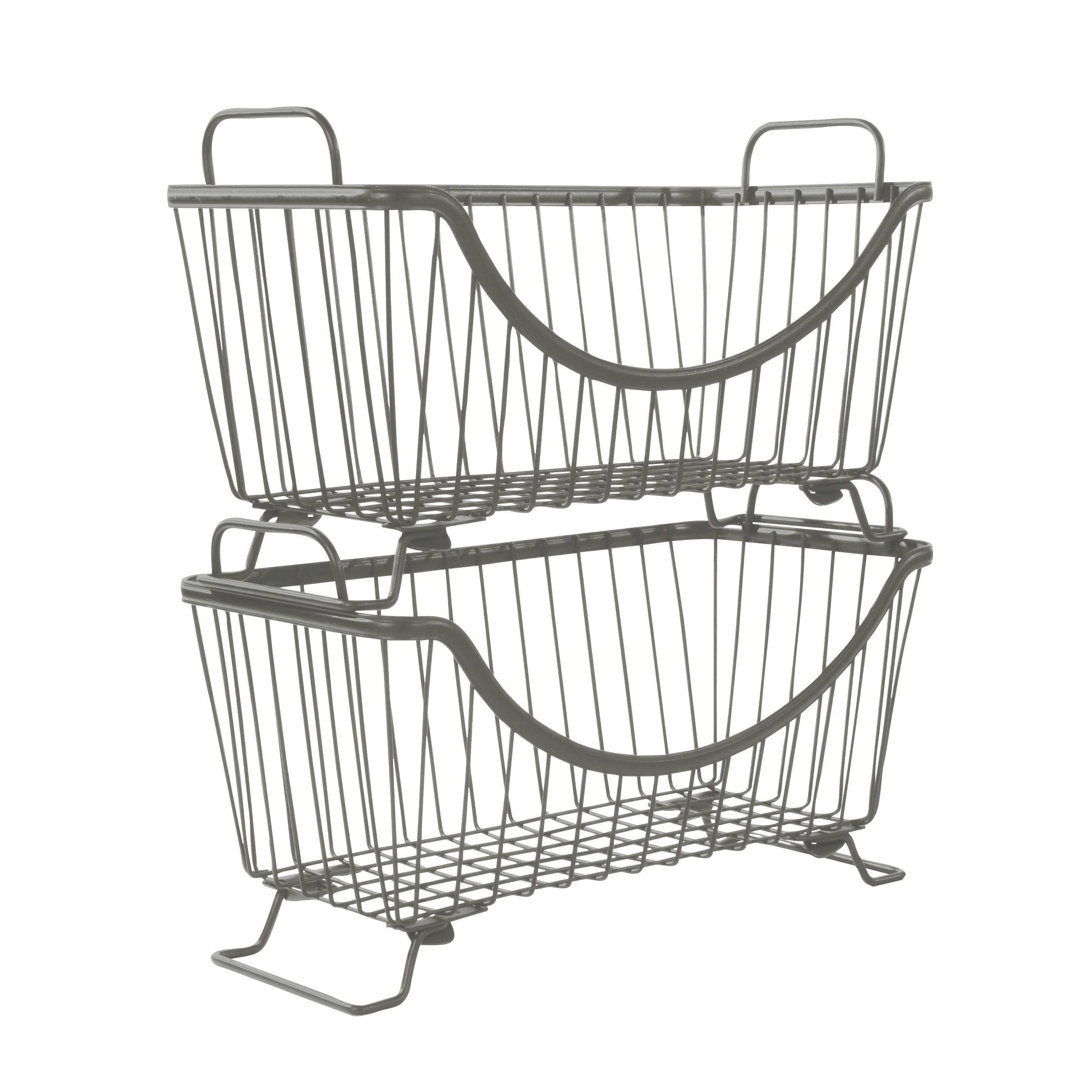 Ashley Small Stacking Basket Silver - Walmart.com