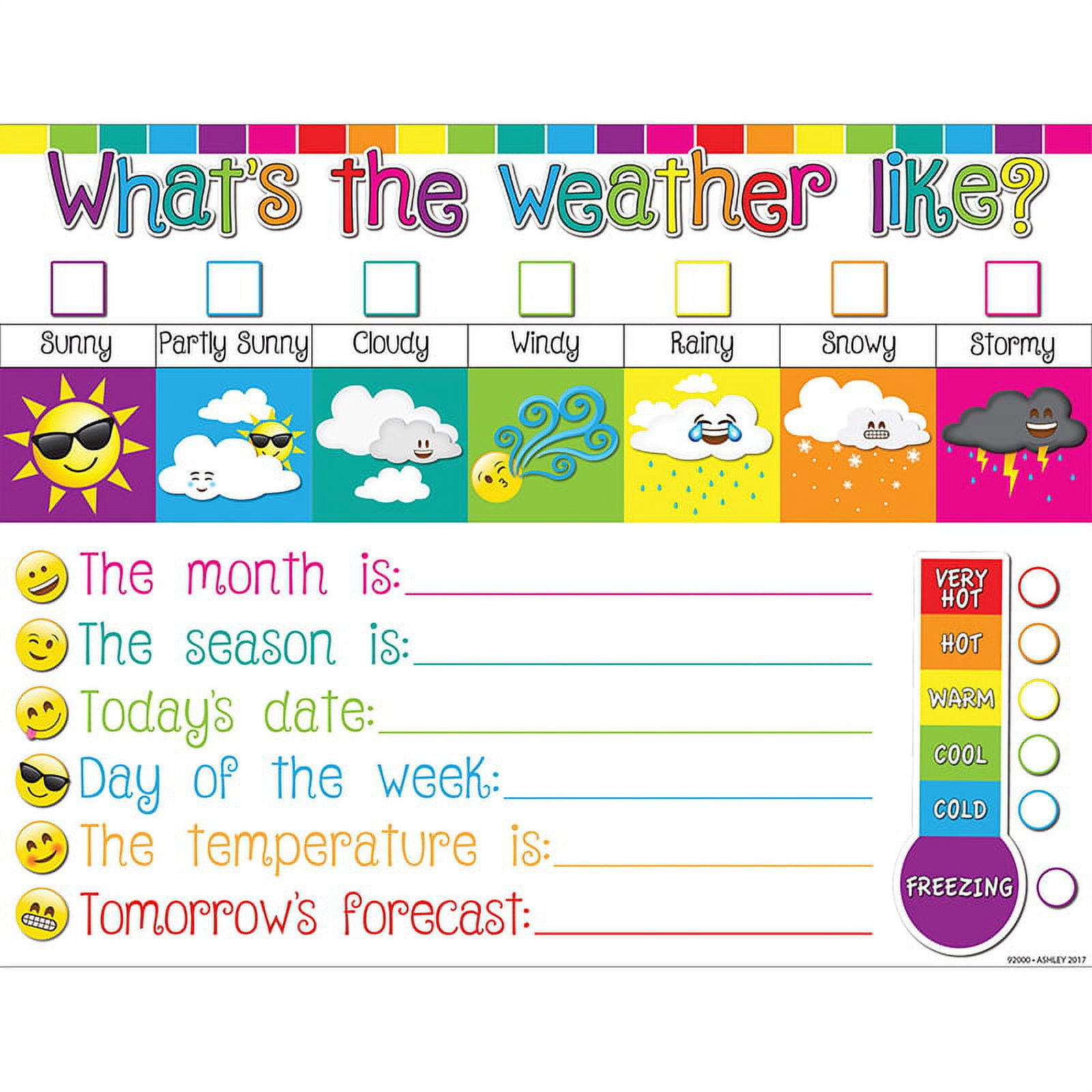 Ashley Weather Emoji Poly Chart, 17" x 22" (ASH 92000) - Walmart.com